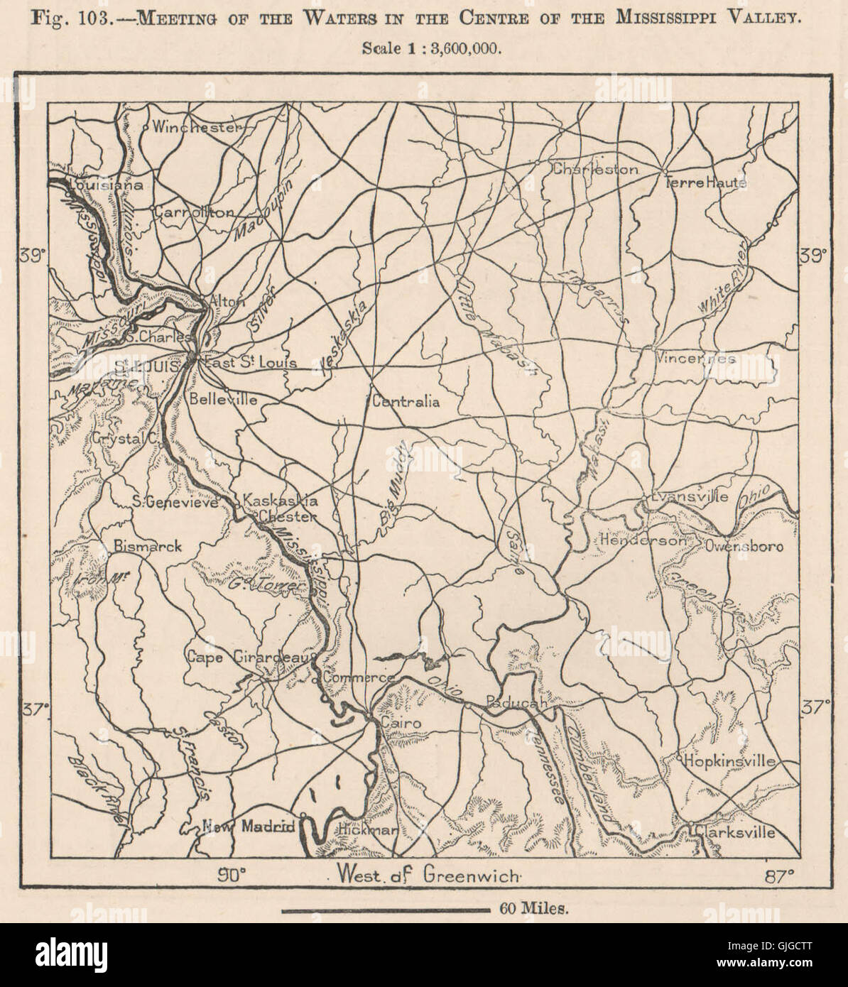Meeting of the Waters in the centre of the Mississippi Valley. USA ...