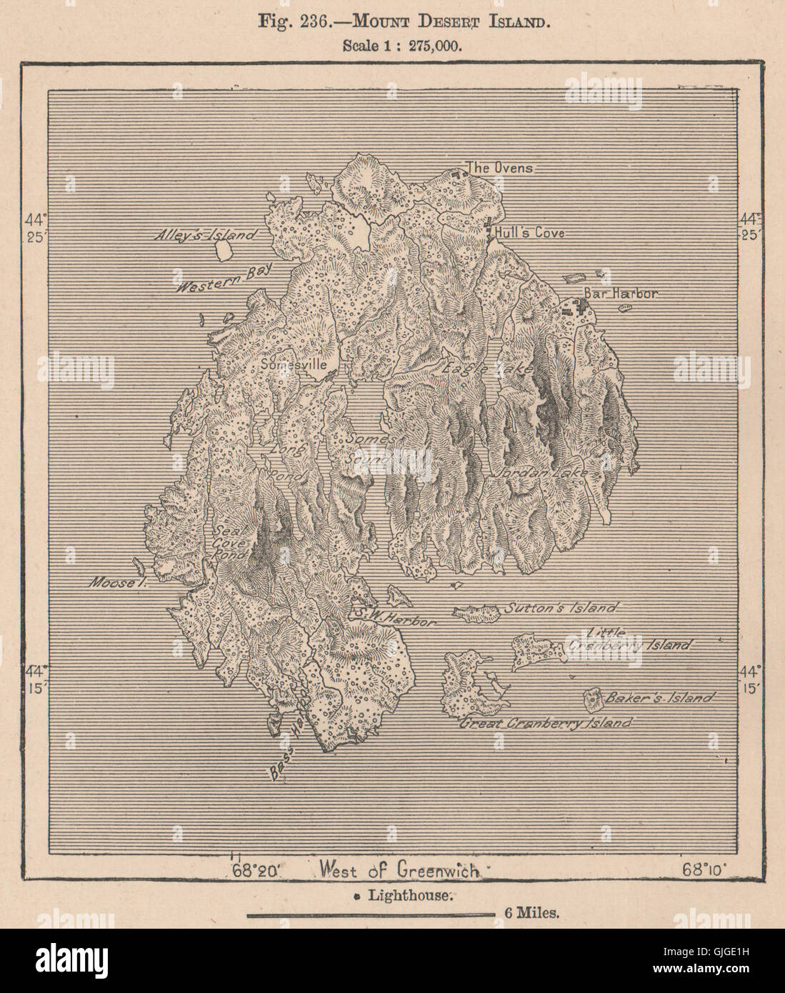 Map of mount desert island hi-res stock photography and images - Alamy
