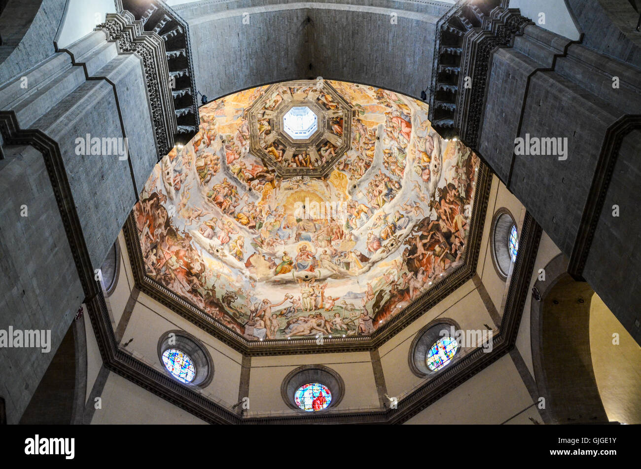 Florence duomo cathedral ceiling painting hi-res stock photography and ...