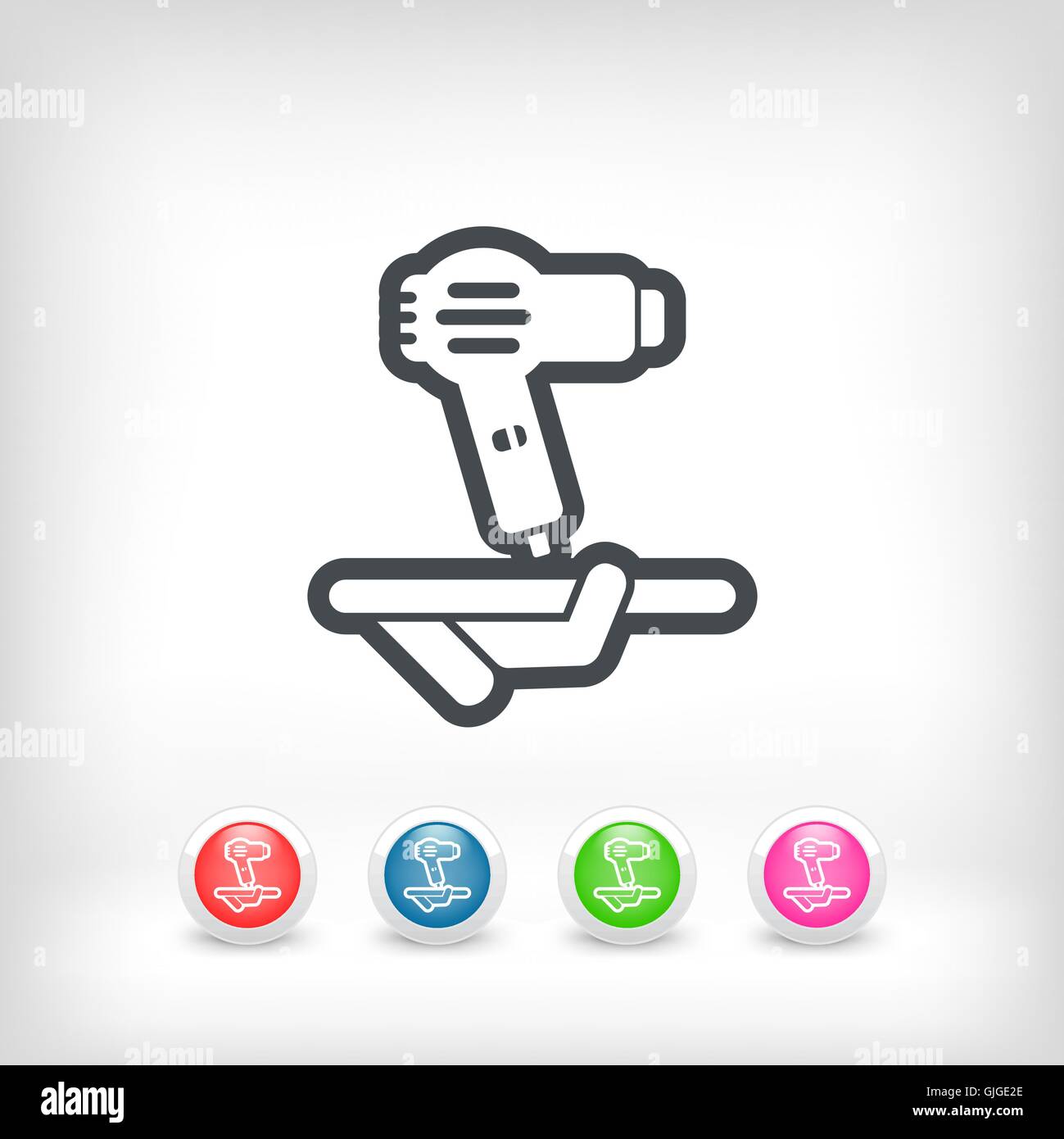 Barber dry hair customer Stock Vector Images - Alamy