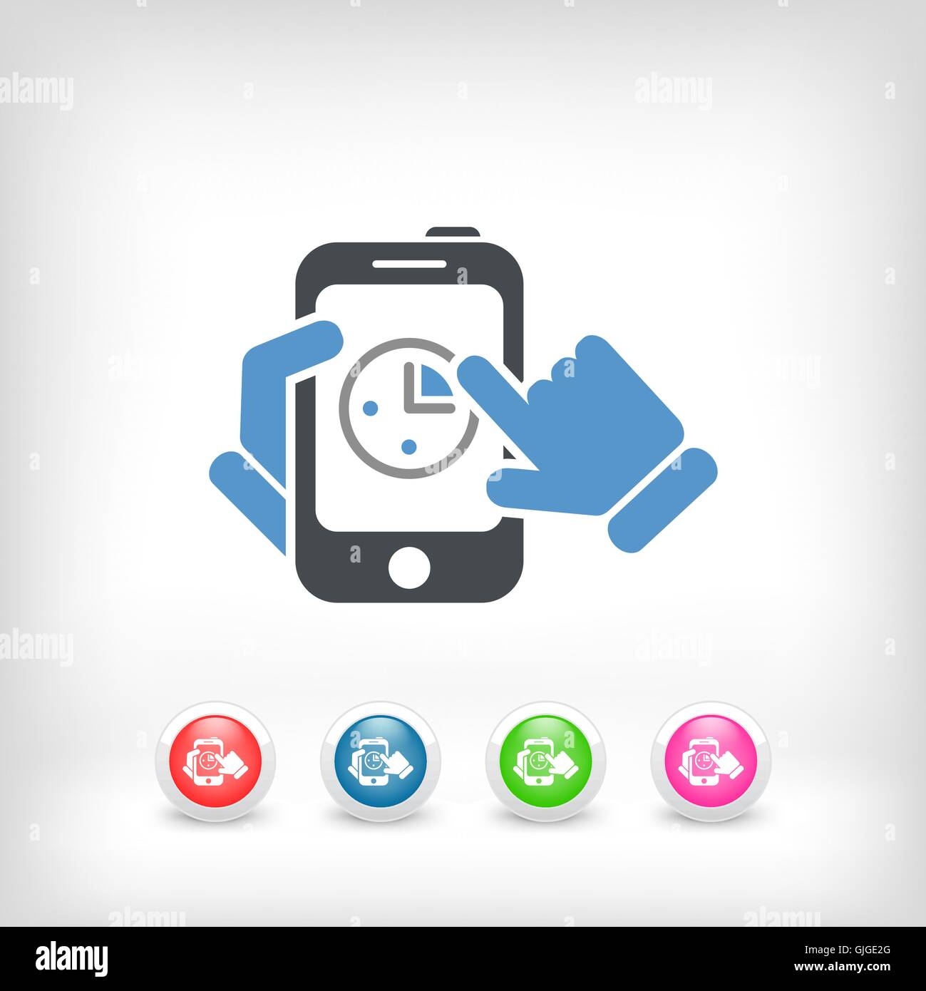 Hand holding smartphone timer Stock Vector Images - Alamy