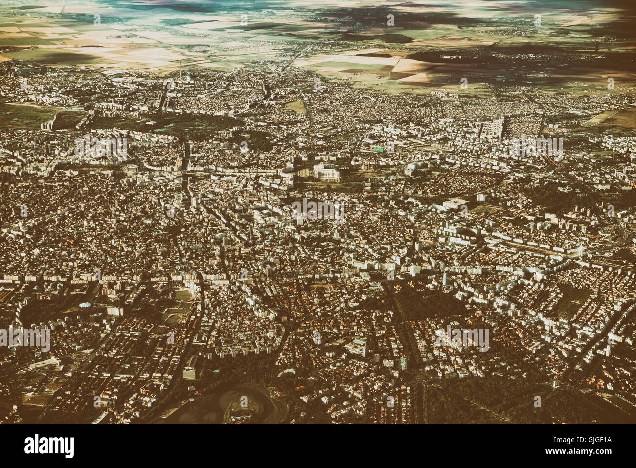 Aerial View Of Bucharest City In Romania Stock Photo - Alamy