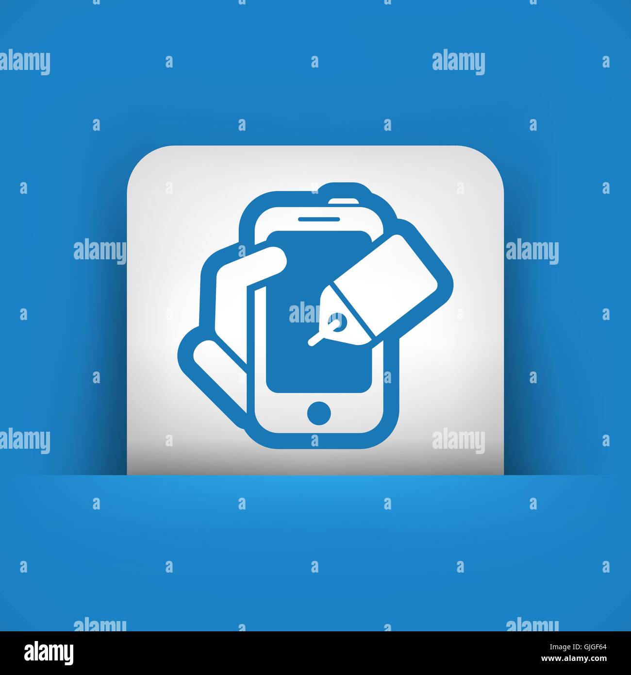 Hand holding phone search Stock Vector Images - Alamy
