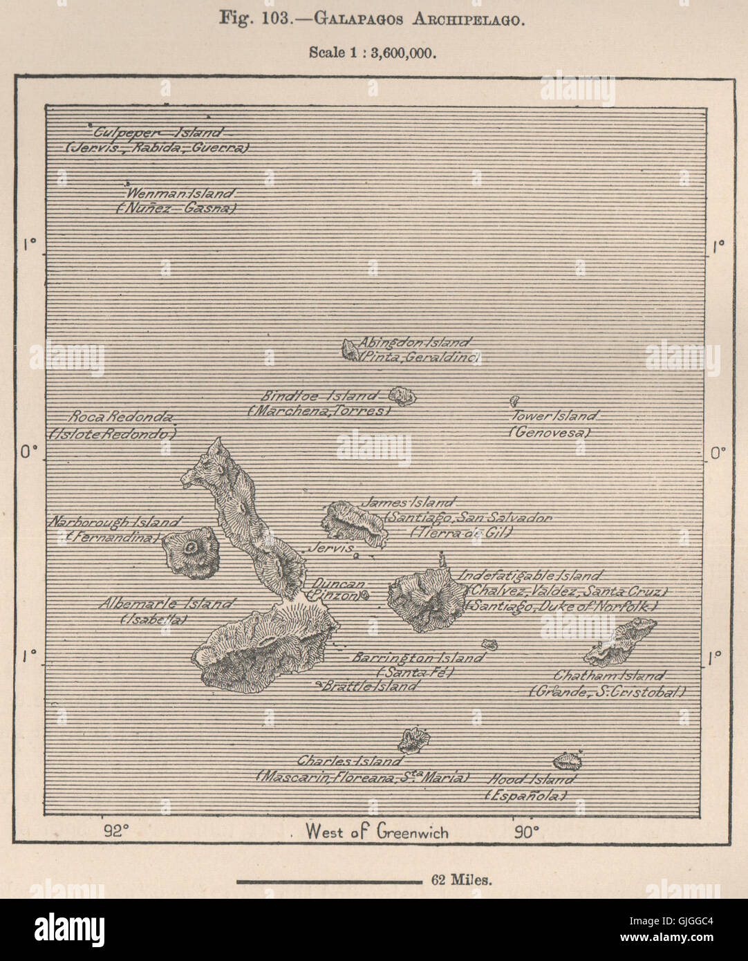 Galapagos Archipelago. Ecuador. The Galapagos Islands, 1885 antique map ...