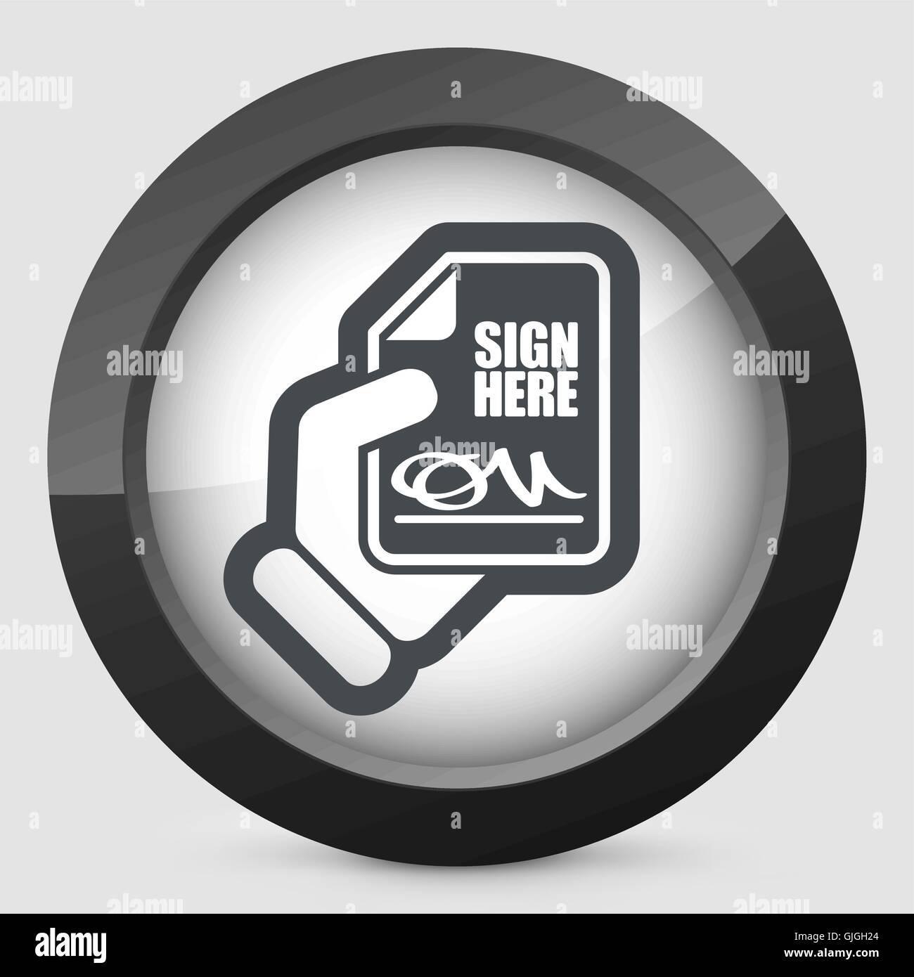 Sign on document icon Stock Vector Image & Art - Alamy