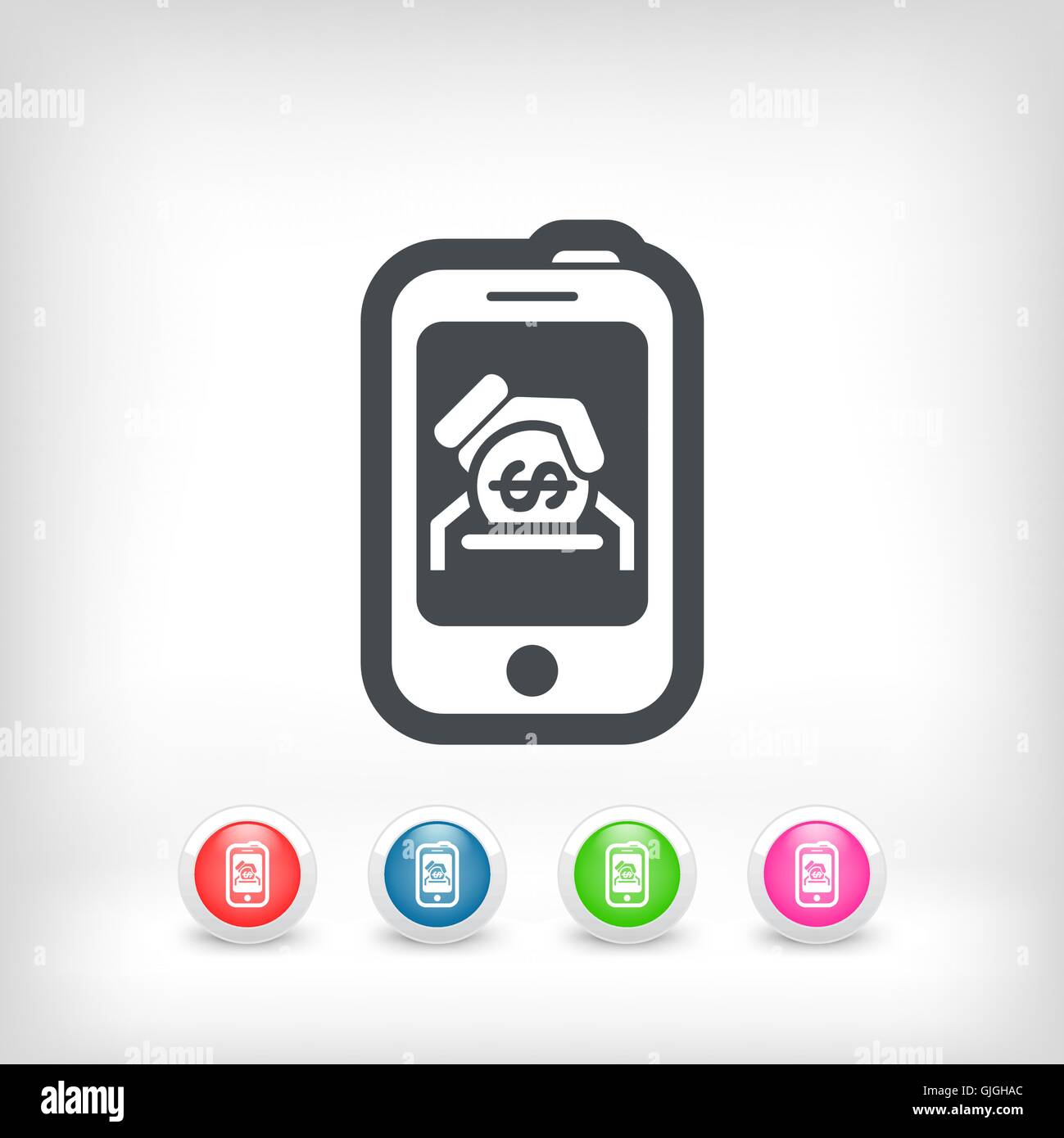Smartphone money icon Stock Vector Image & Art - Alamy