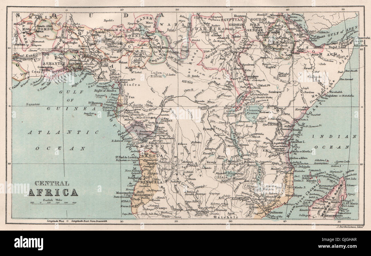 Map of africa 1886 hi-res stock photography and images - Alamy