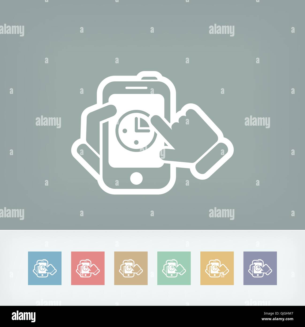 Hand holding smartphone timer Stock Vector Images - Alamy