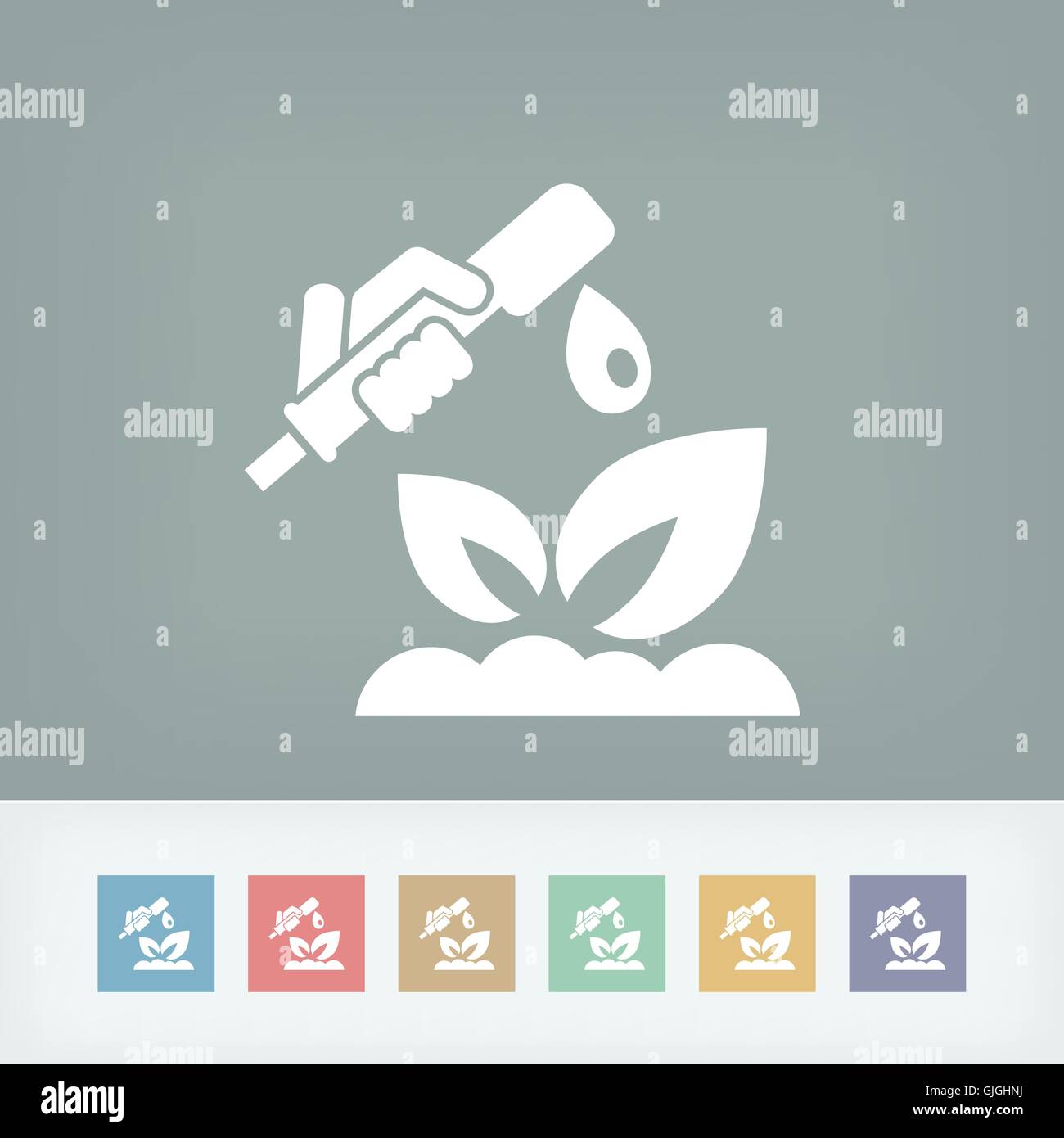 Watering vegetable plants Stock Vector Images - Alamy