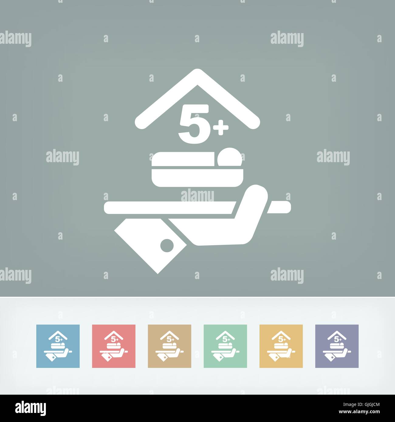 Hotel icon. Over five places room Stock Vector Image & Art - Alamy