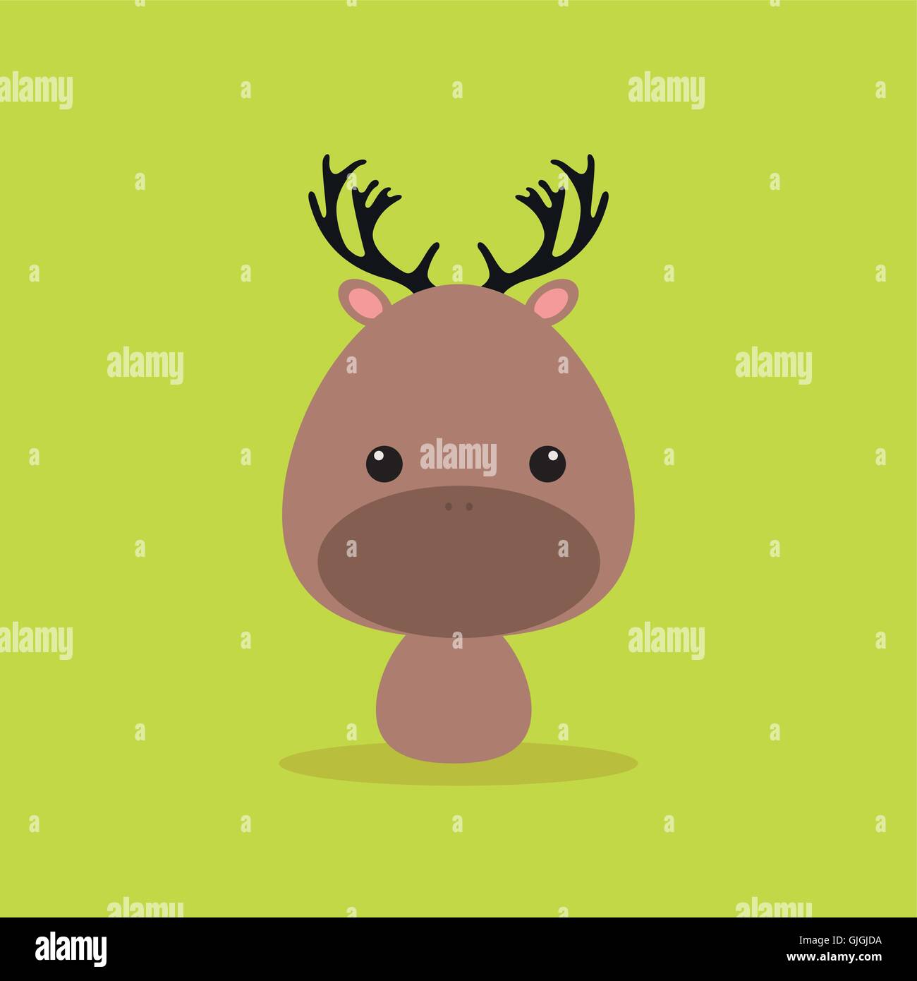 Cute Cartoon Wild deer Stock Vector Image & Art - Alamy