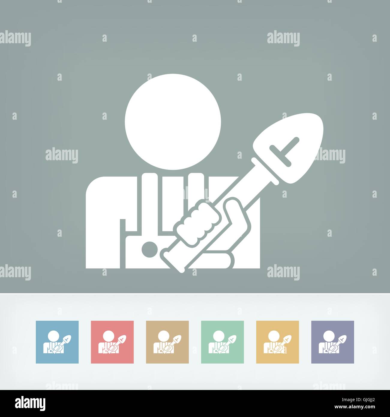Shoveling by hand Stock Vector Images - Alamy