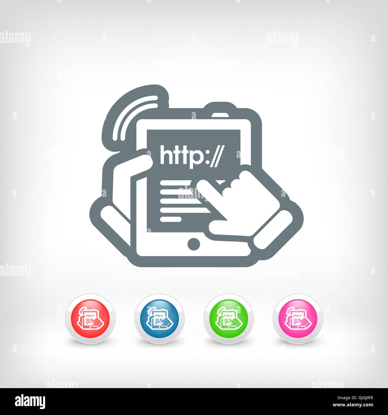 Vertical tablet connected to internet Stock Vector Image & Art - Alamy