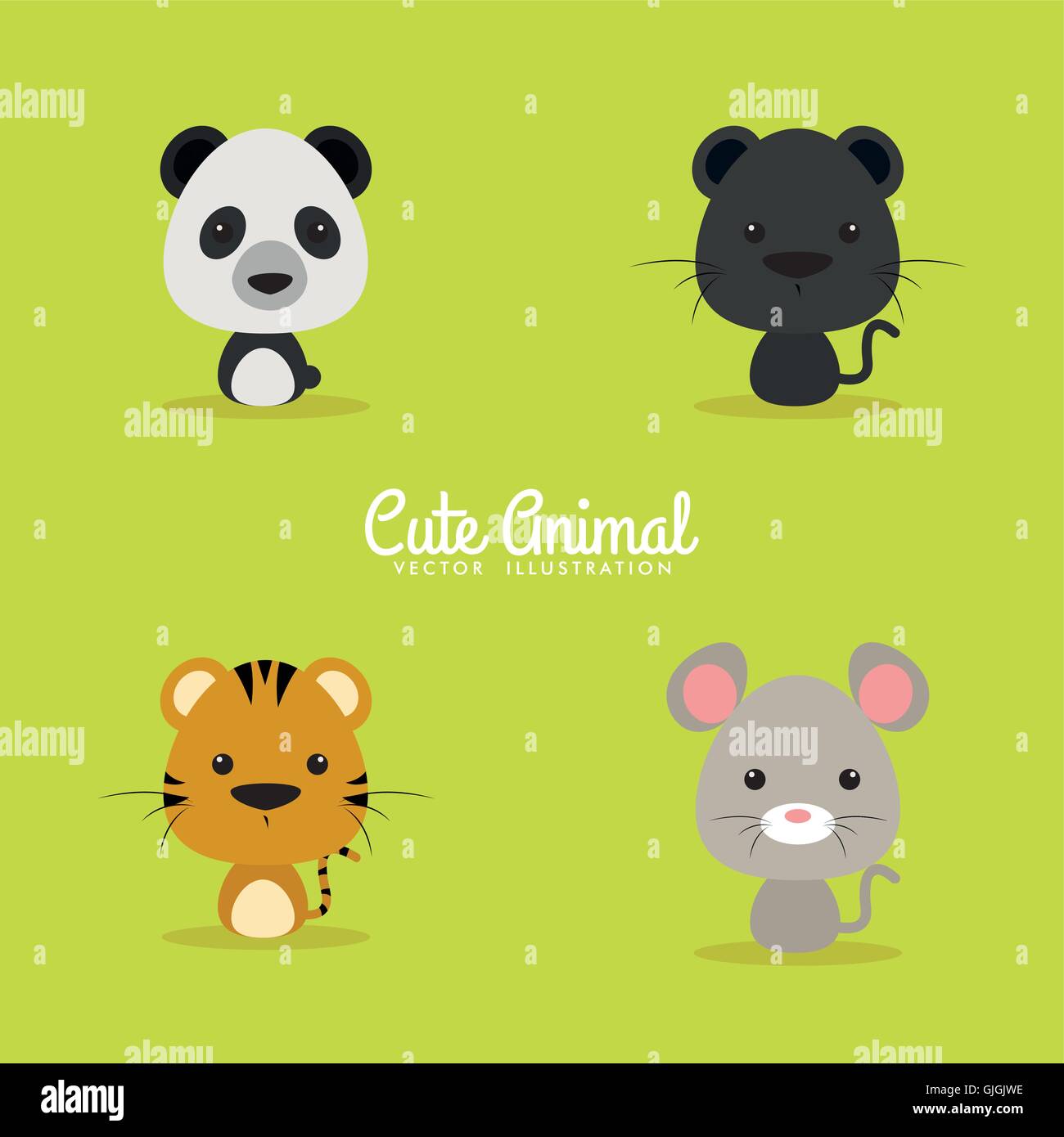 Cute Cartoon Wild Animal Stock Vector Image & Art - Alamy