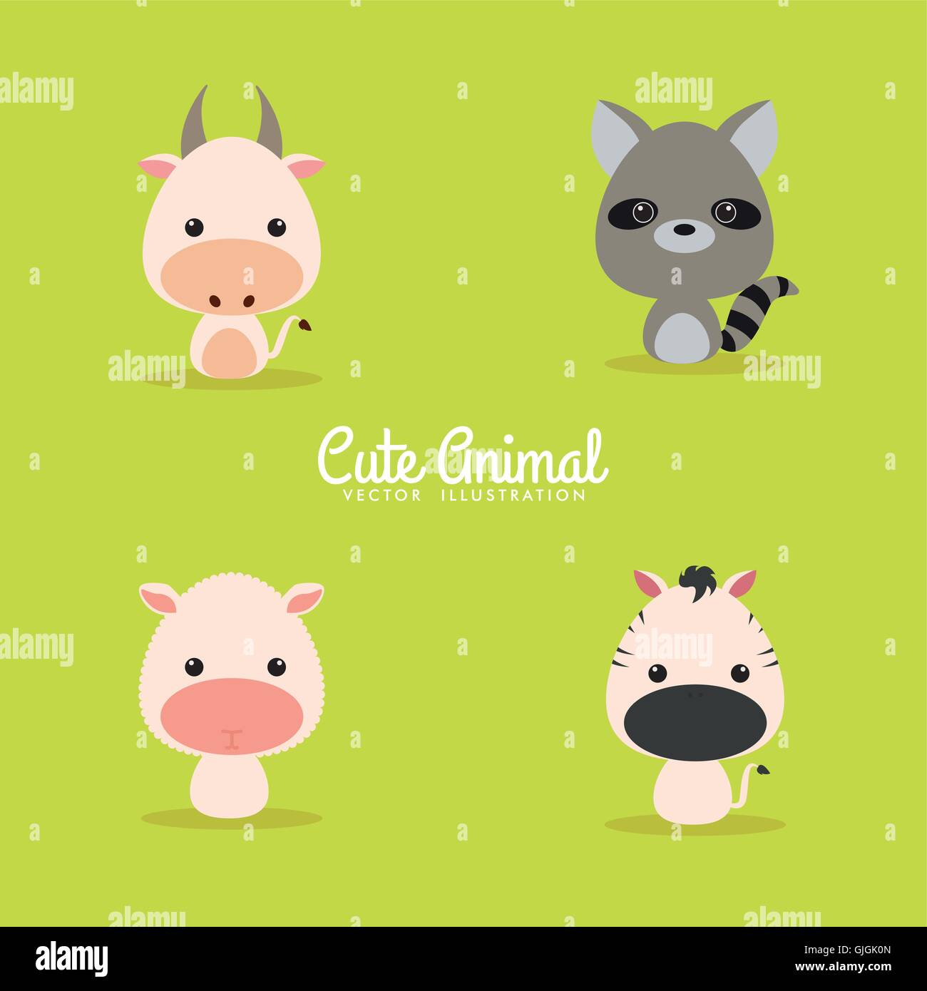 Cute Cartoon Wild Animal Stock Vector Image & Art - Alamy