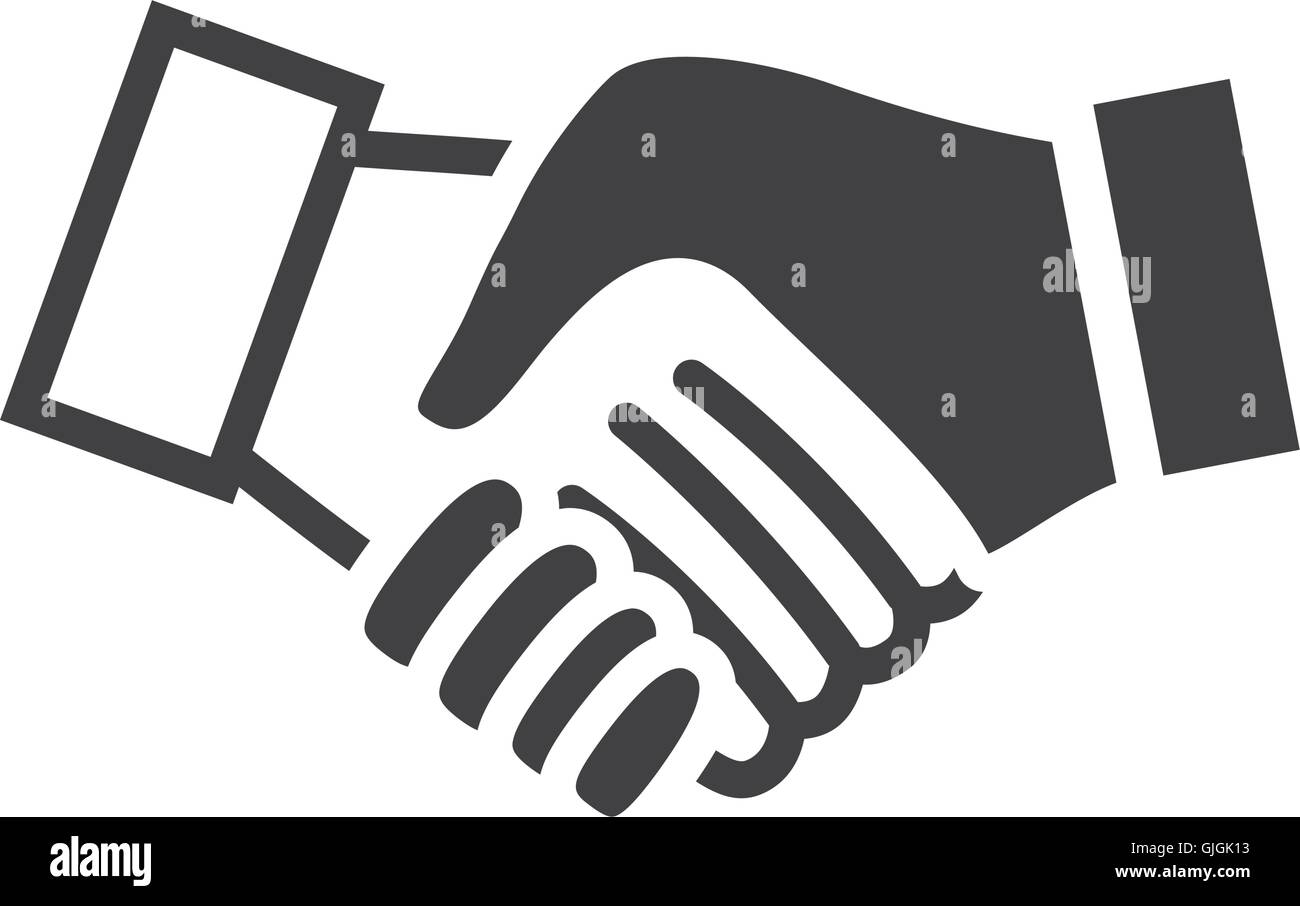 human hand shake gesture shape icon. Vector graphic Stock Vector Image ...