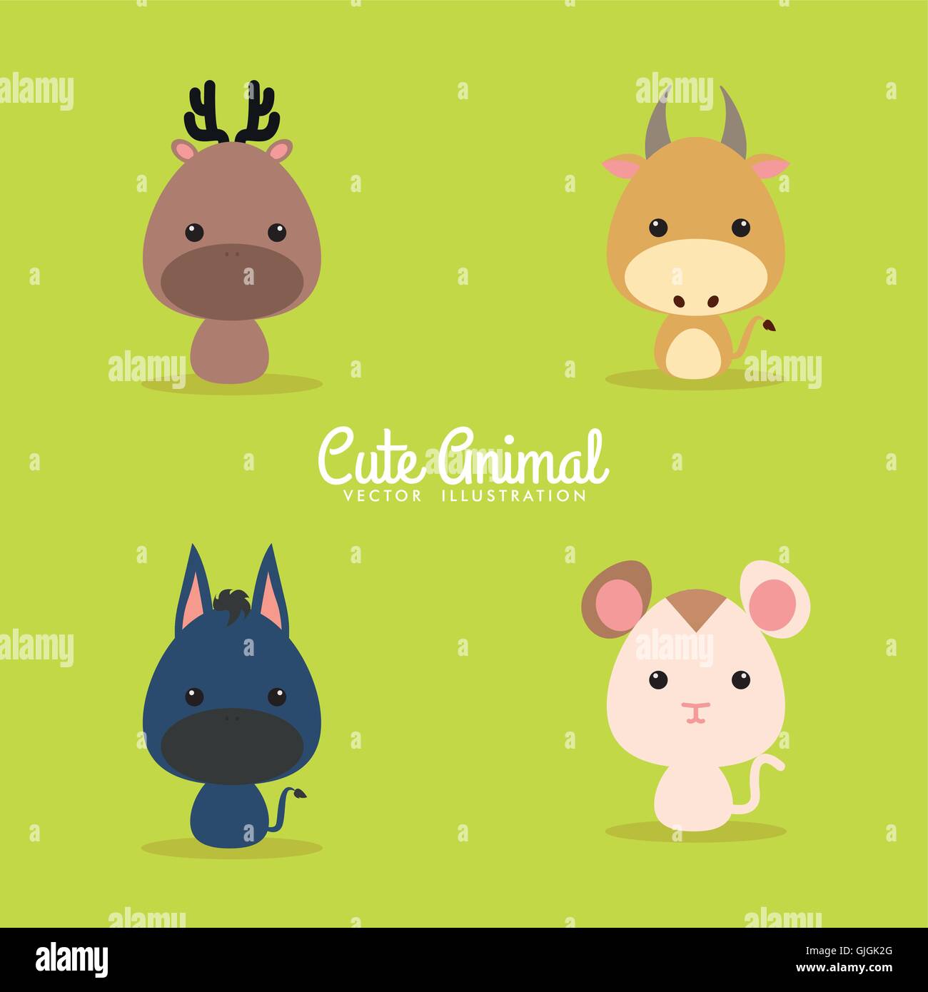 Cute Cartoon Wild Animal Stock Vector Image & Art - Alamy