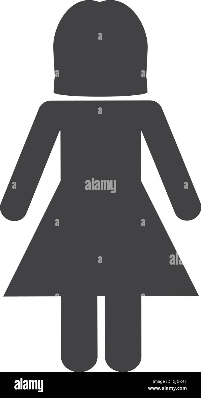 woman female girl pictogram person icon. Vector graphic Stock Vector ...