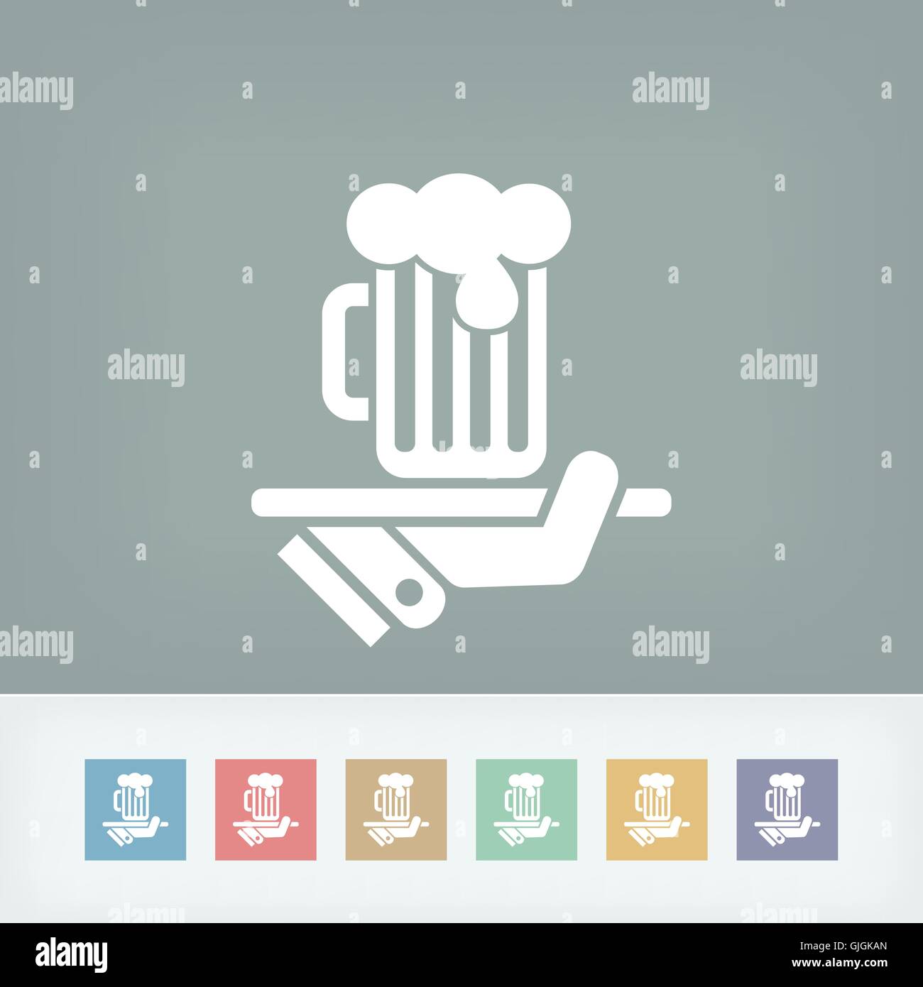Waiter serving beer icon Stock Vector Image & Art - Alamy