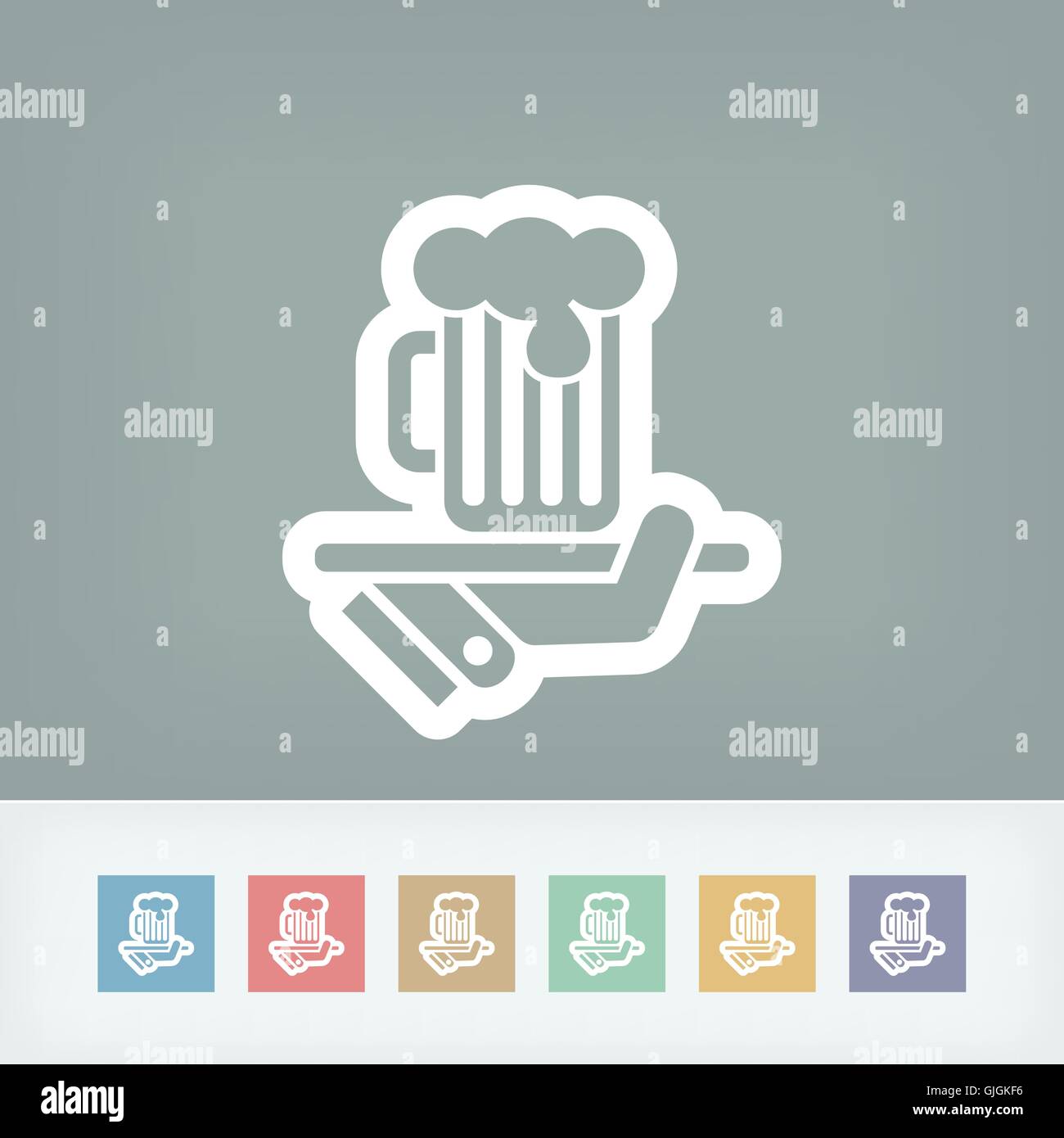 Waiter serving beer icon Stock Vector Image & Art - Alamy
