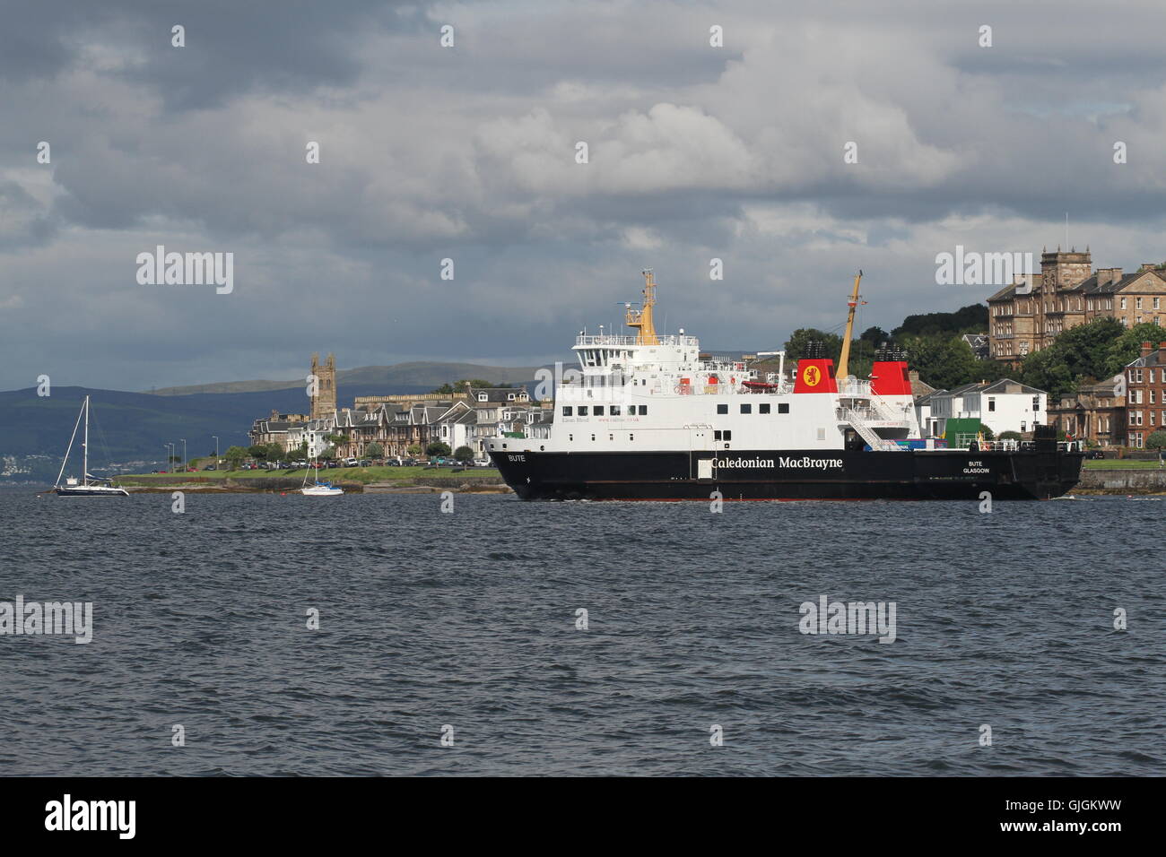 Calmac ferry MV Bute departing Rothesay Isle of Bute Scotland August ...