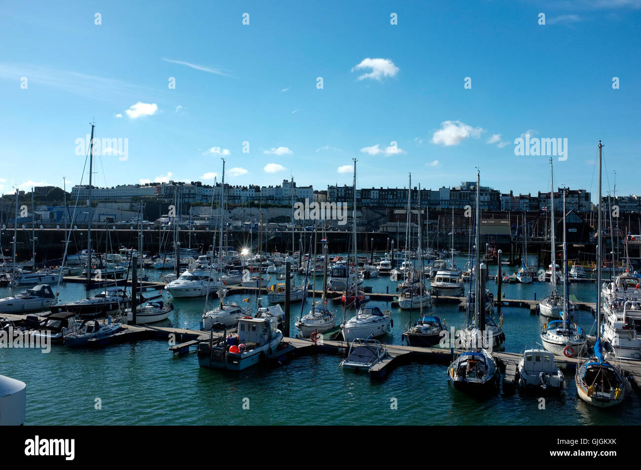 royal harbour marina in kent coastal town of ramsgate uk august 2016 ...