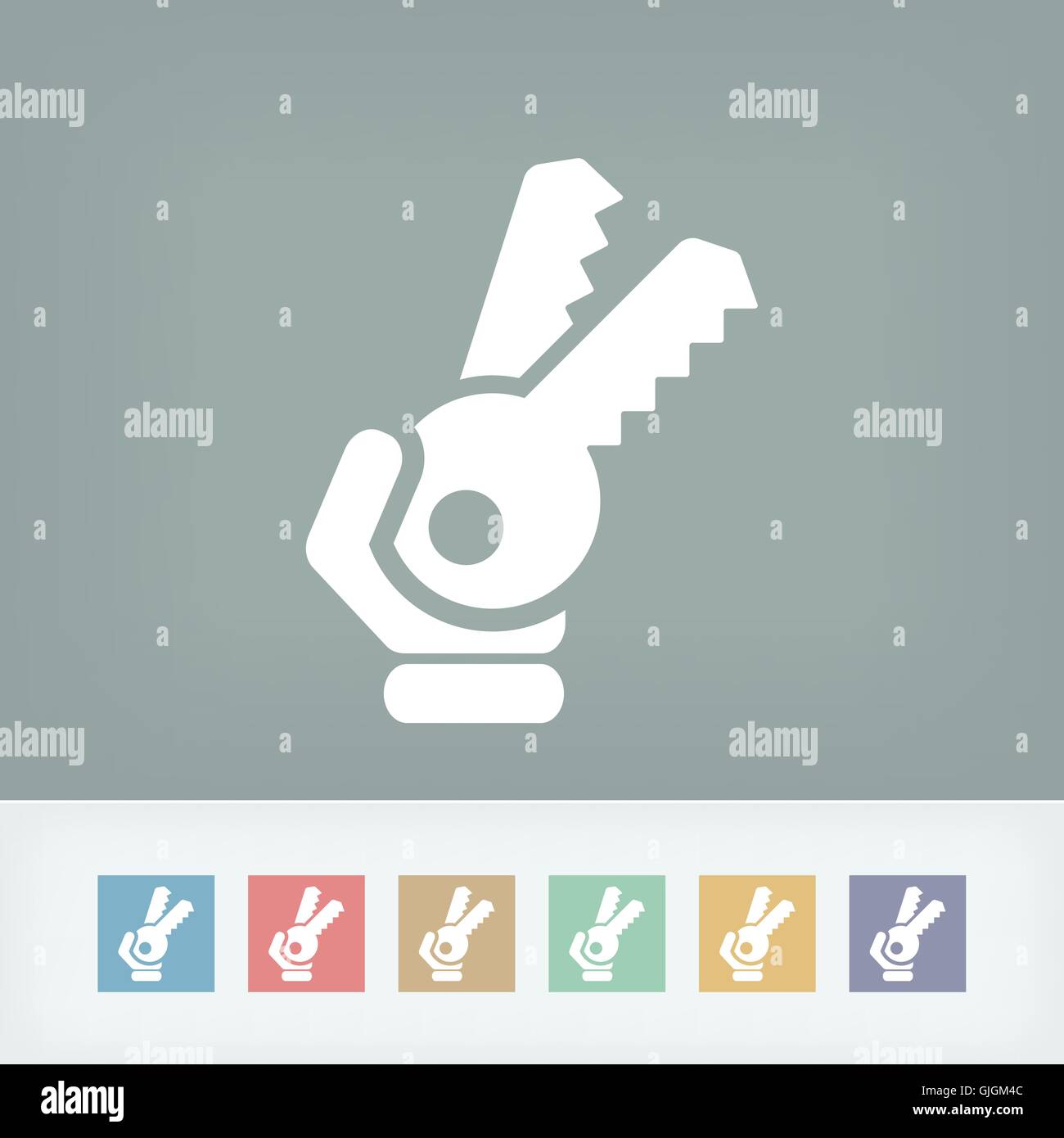 Hand with key icon Stock Vector Images - Alamy