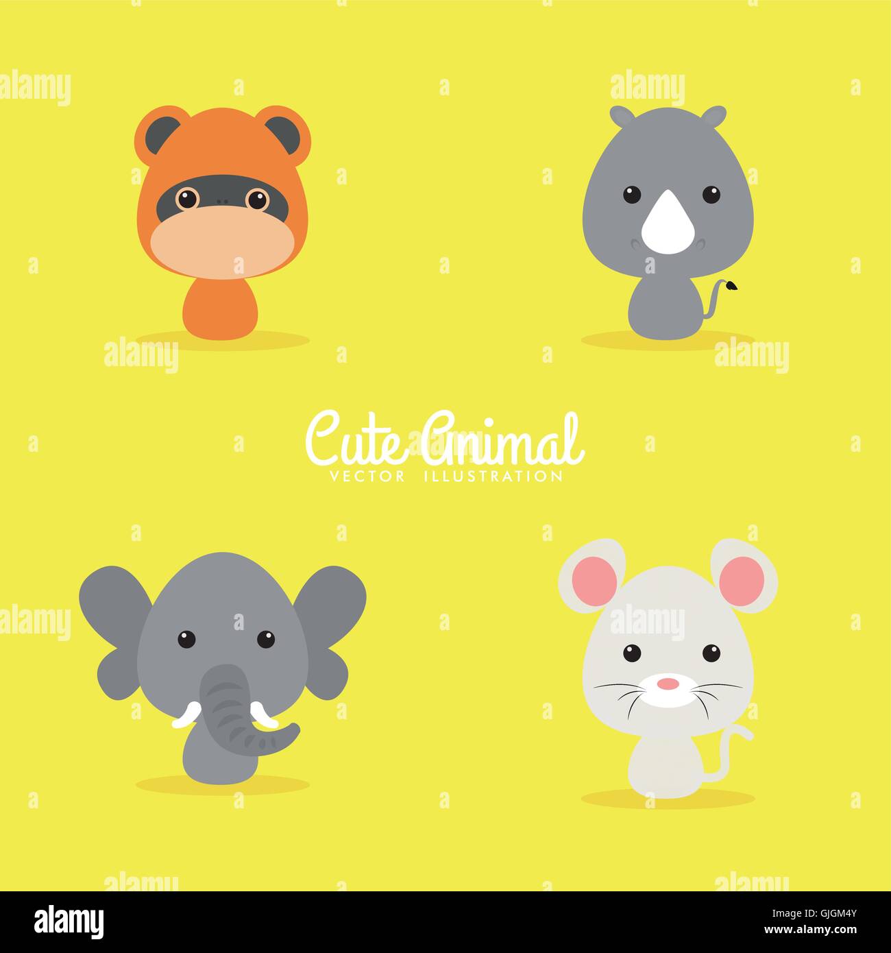 Cute Cartoon Wild Animals Stock Vector Image & Art - Alamy