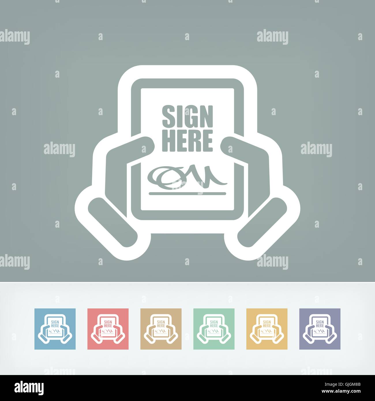 Sign on document icon Stock Vector Image & Art - Alamy