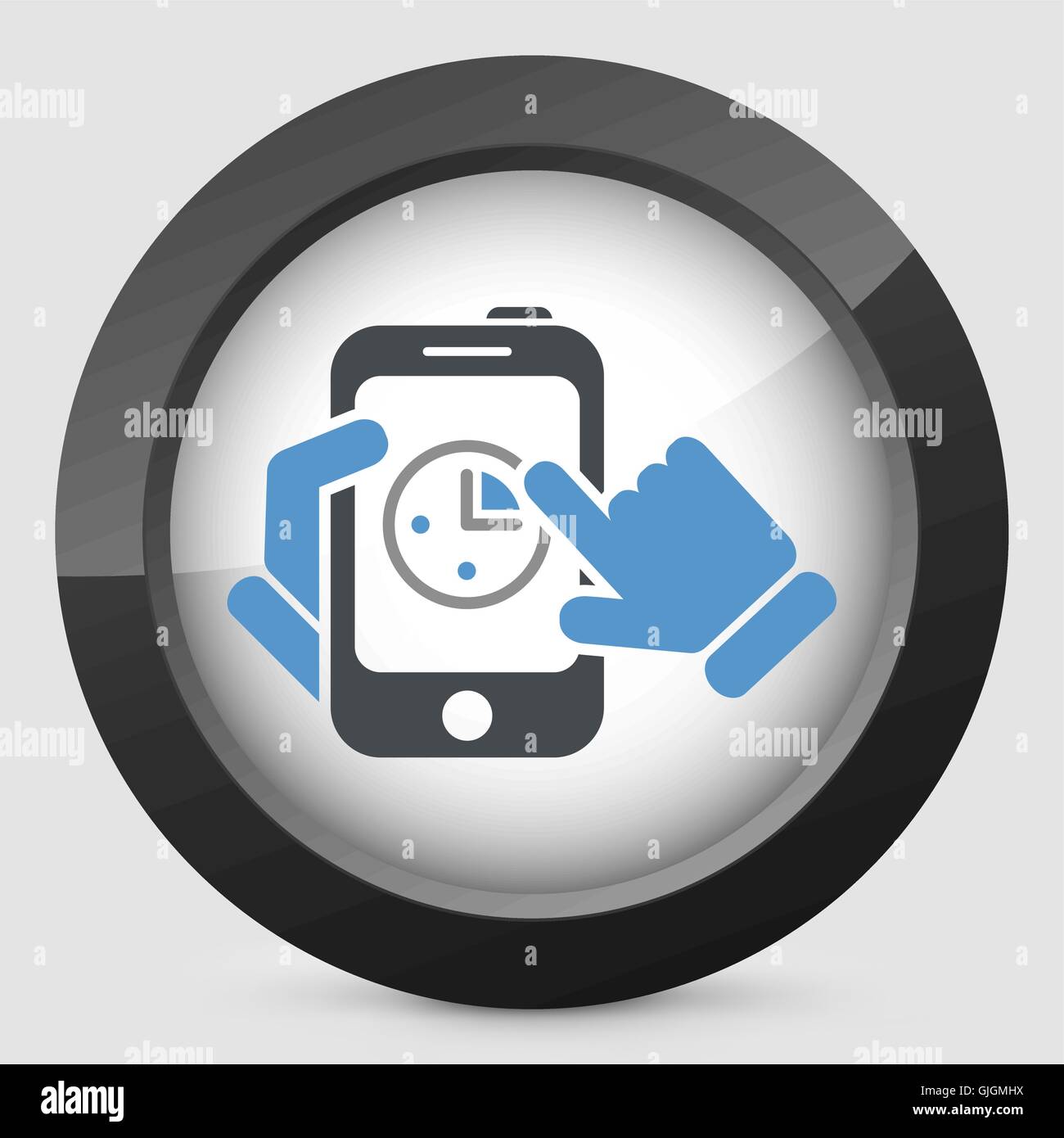Hand holding smartphone timer Stock Vector Images - Alamy