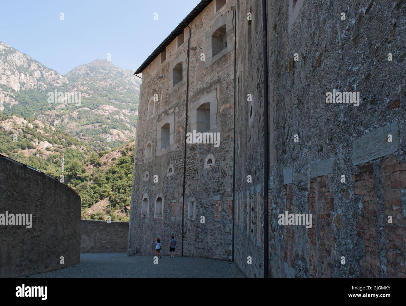 Aosta Valley, Italy: view of Fort Bard, a fortified complex built in ...