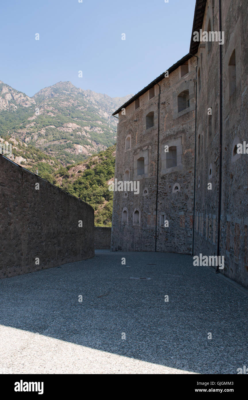 Aosta Valley, Italy: view of Fort Bard, a fortified complex built in ...