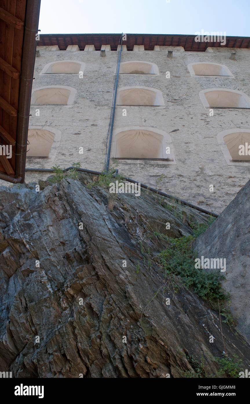 Aosta Valley, Italy: view of Fort Bard, a fortified complex built in ...