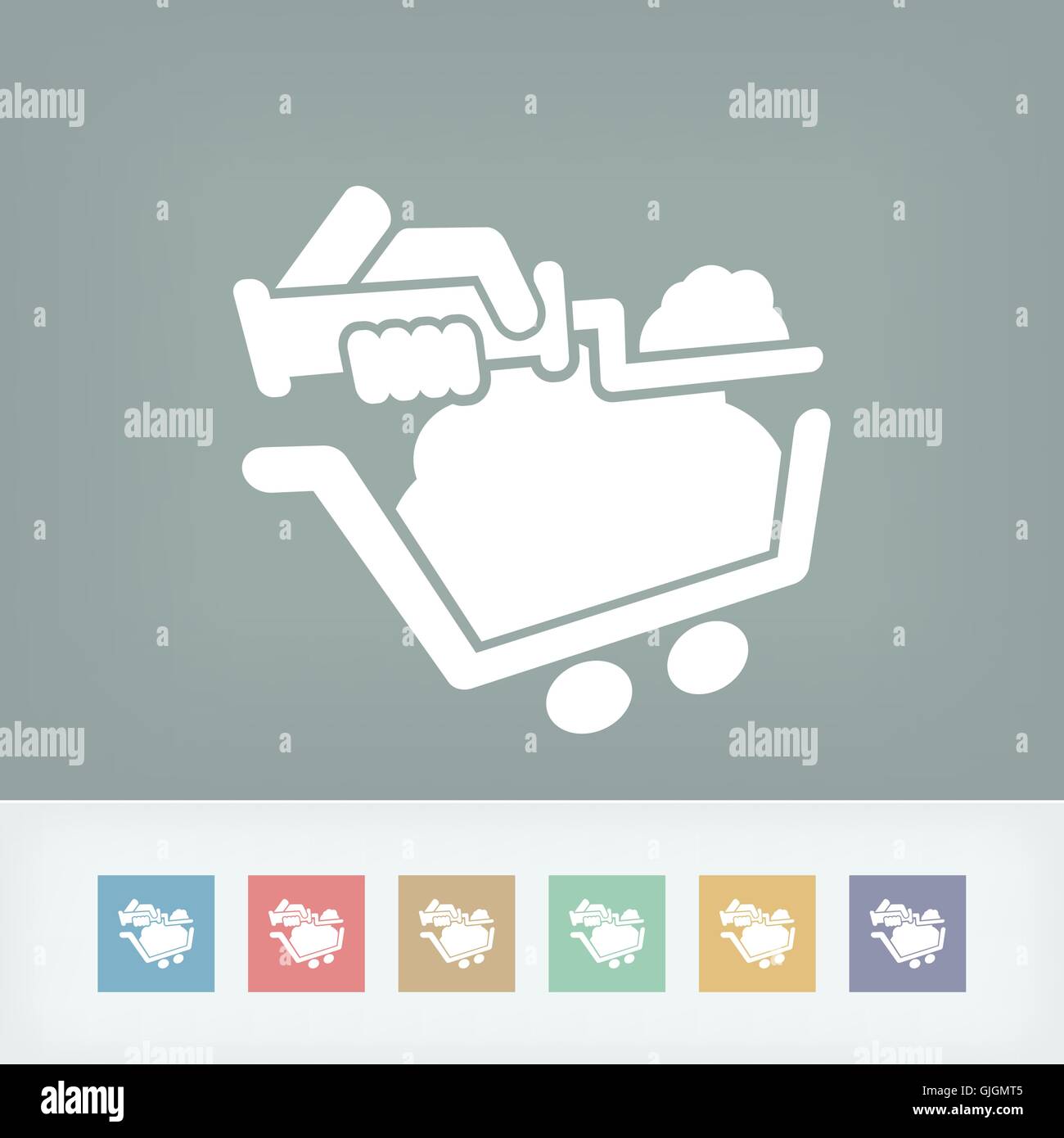 Mixing cement in wheelbarrow Stock Vector Images - Alamy