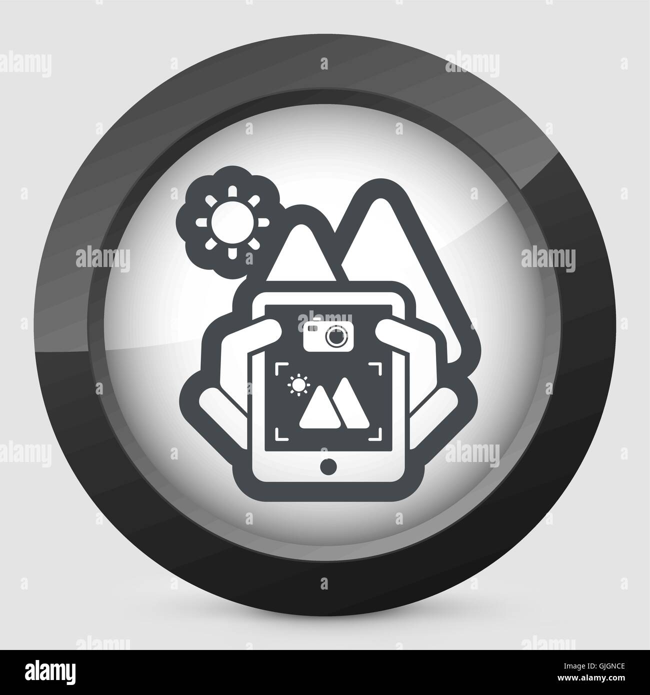 Hand holding phone landscape Stock Vector Images - Alamy