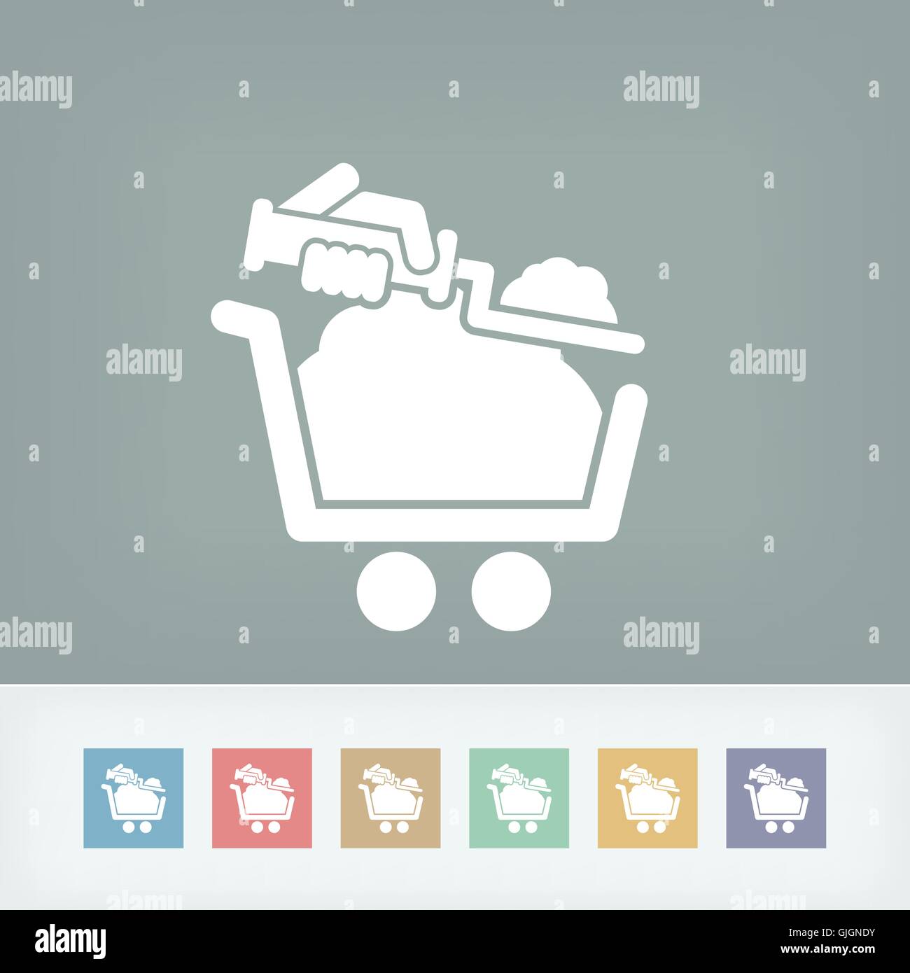 Mixing cement in wheelbarrow Stock Vector Images - Alamy