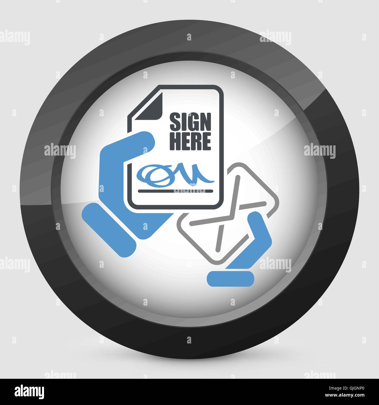 Mail with a document signed Stock Vector Image & Art - Alamy