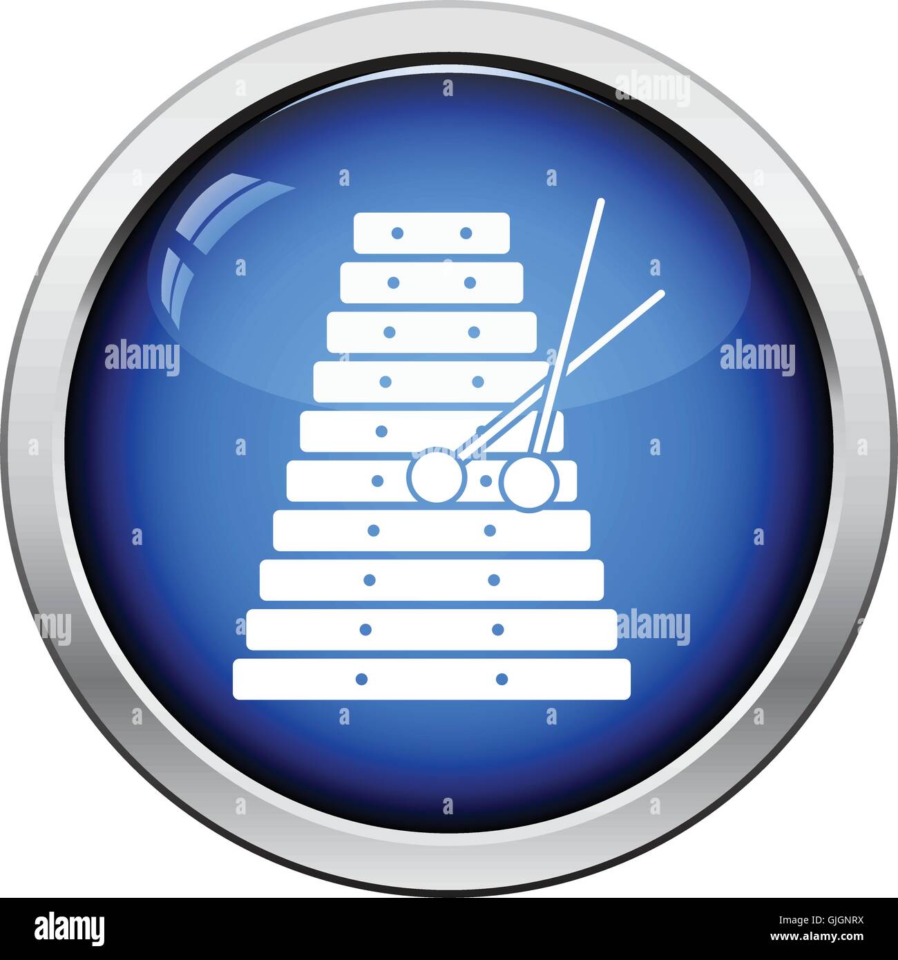 Xylophone icon. Glossy button design. Vector illustration Stock Vector ...