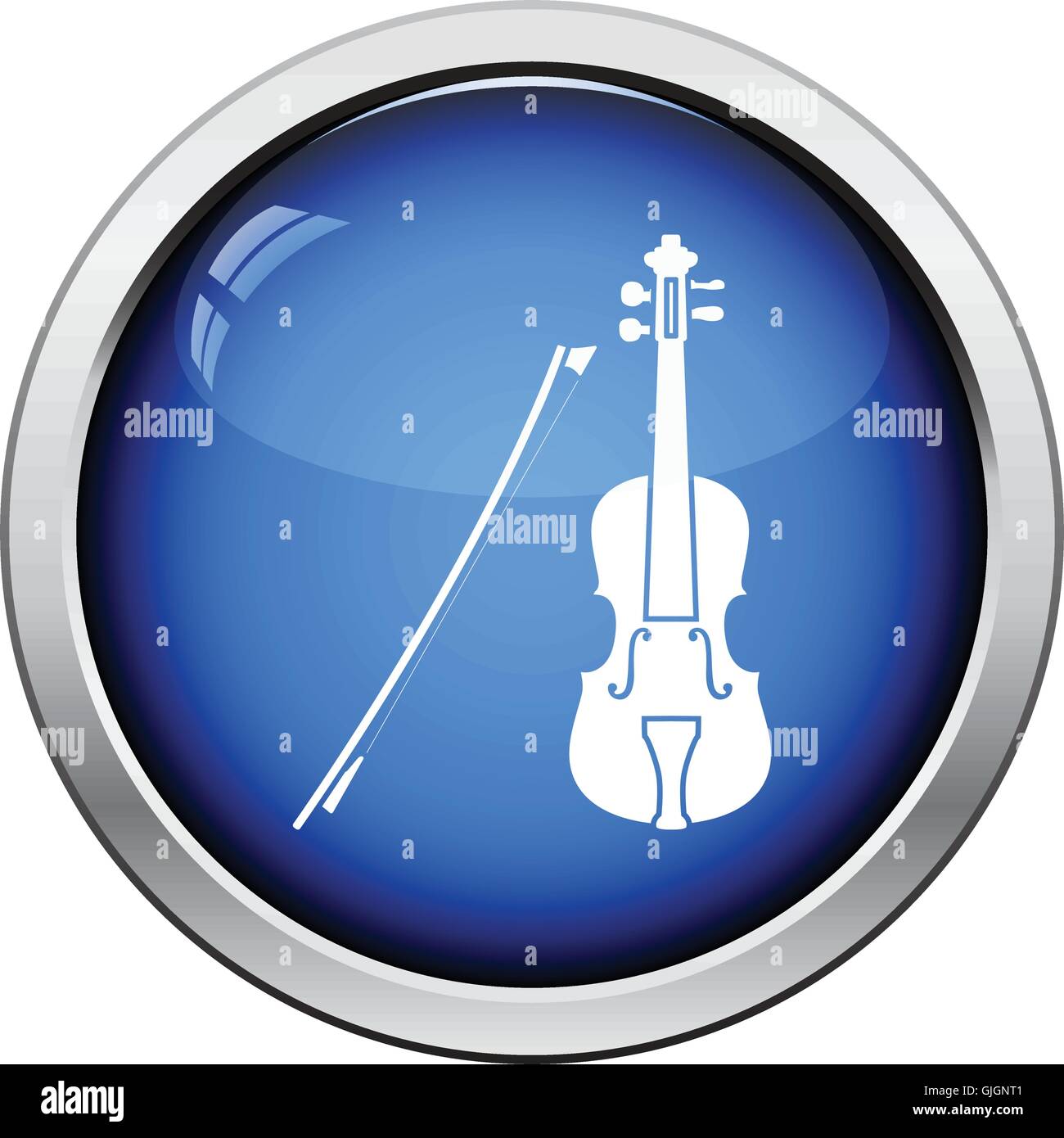 Violin icon. Glossy button design. Vector illustration Stock Vector ...