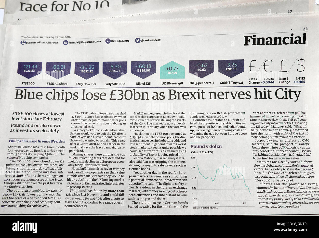 Stock market page in newspaper hi-res stock photography and images - Alamy