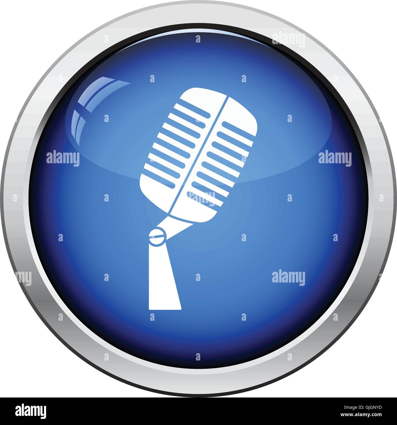 Old microphone icon. Glossy button design. Vector illustration Stock Vector Image & Art - Alamy