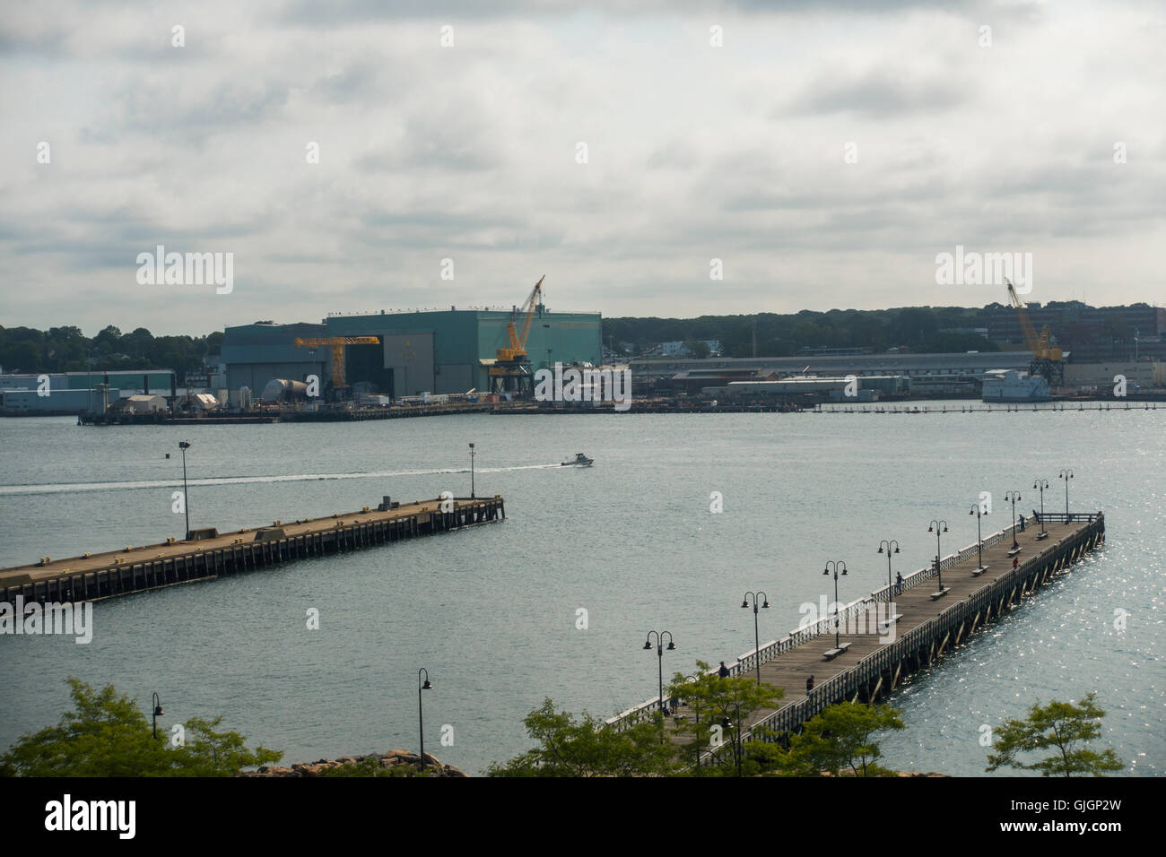 New London CT pier Stock Photo - Alamy