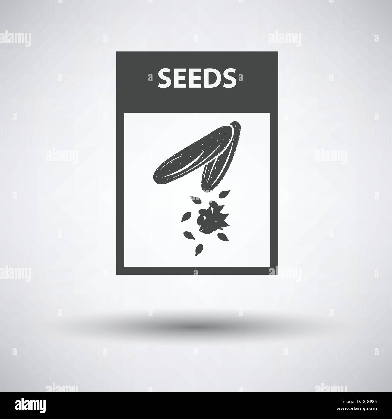 Seed pack icon on gray background with round shadow. Vector ...