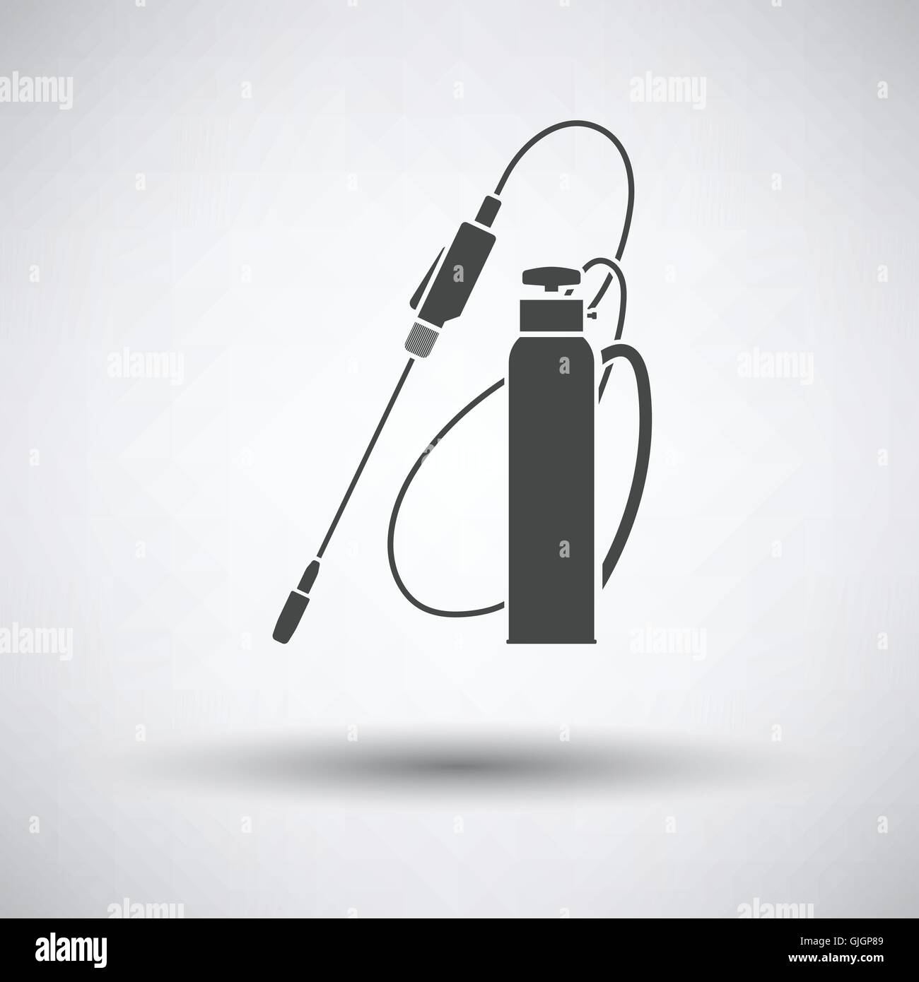 Garden sprayer icon on gray background with round shadow. Vector ...