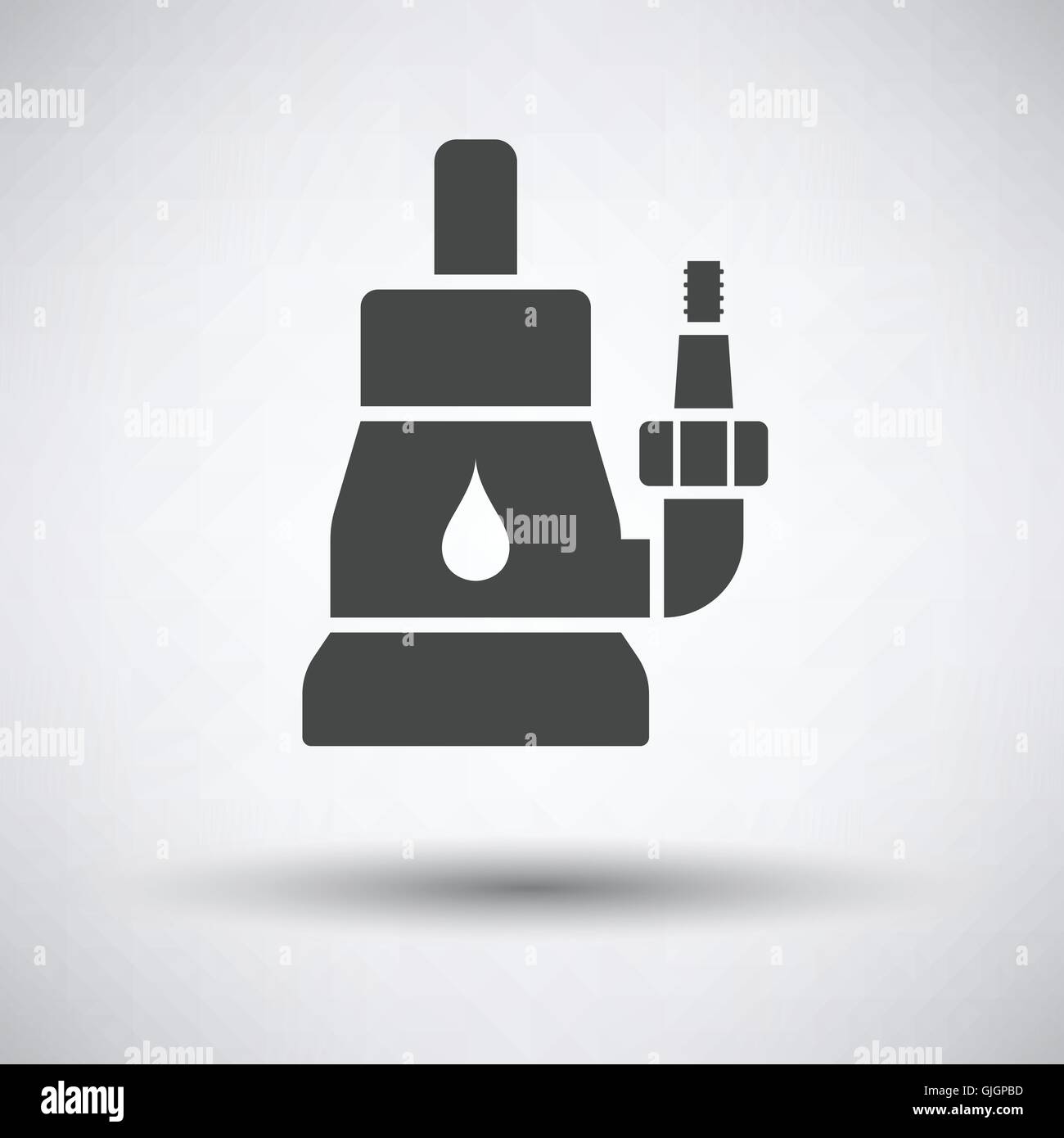 Submersible water pump icon on gray background with round shadow ...