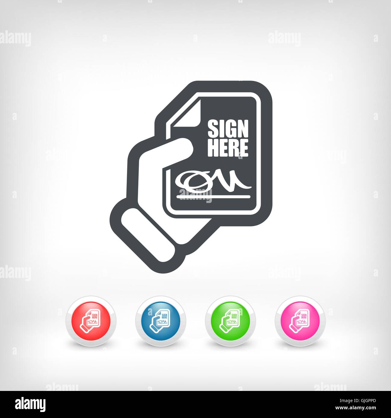 Sign on document icon Stock Vector Image & Art - Alamy