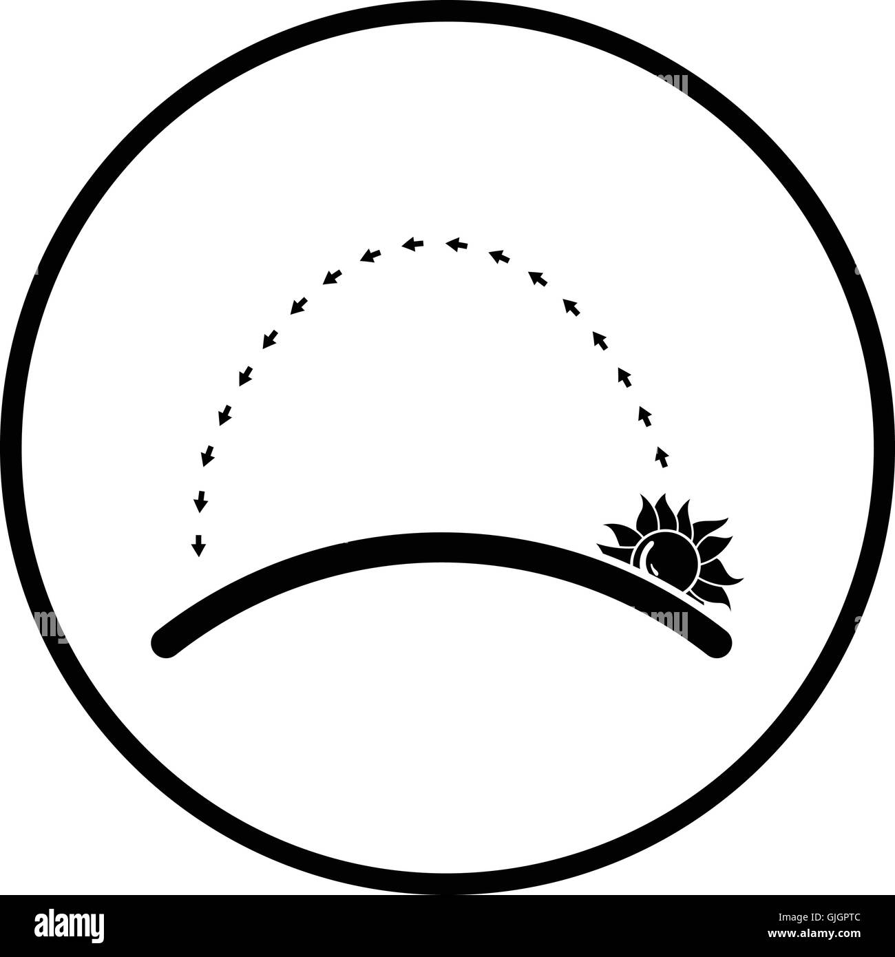 Sunrise icon. Thin circle design. Vector illustration Stock Vector ...