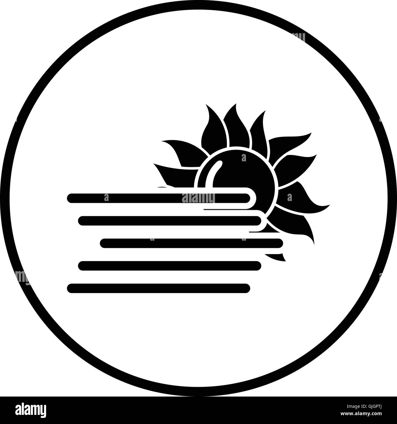 Fog icon. Thin circle design. Vector illustration Stock Vector Image ...