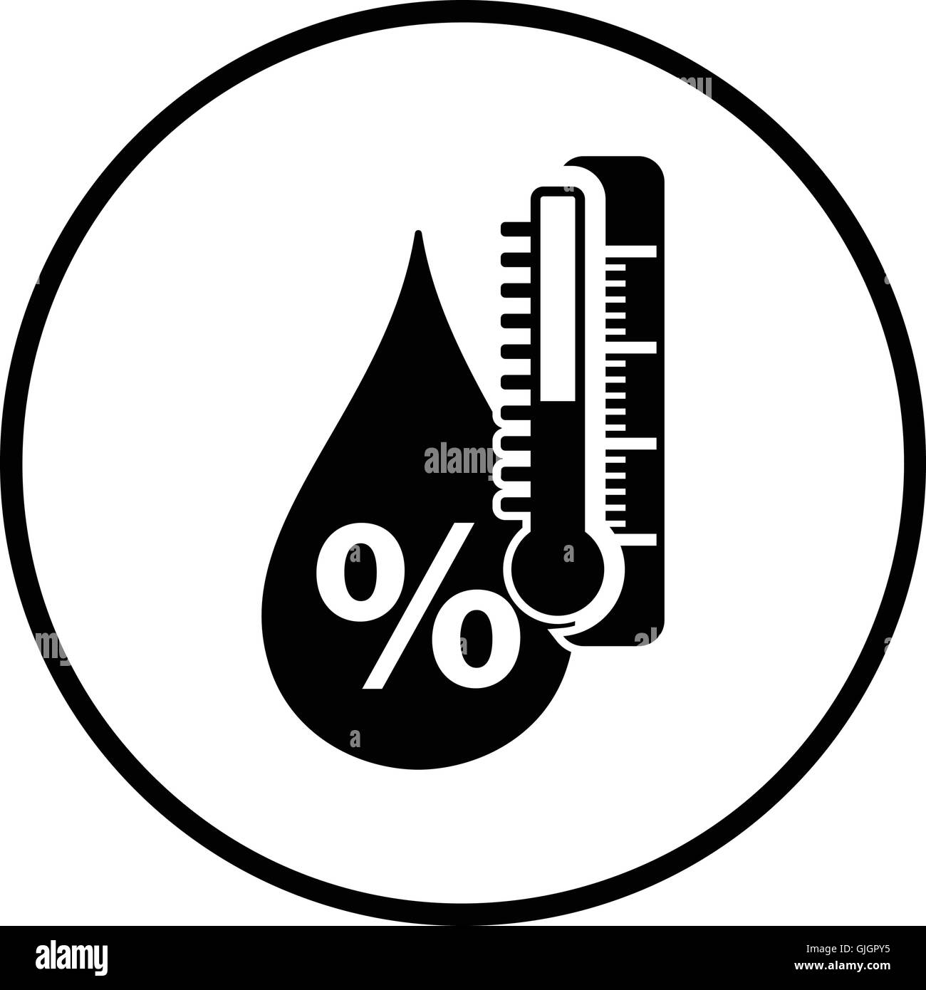 Humidity icon. Thin circle design. Vector illustration Stock Vector ...