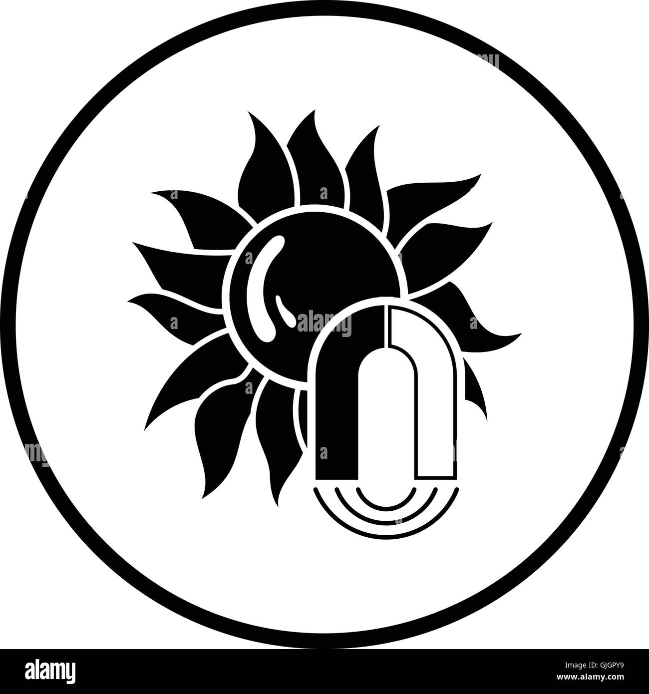 Magnetic storm icon. Thin circle design. Vector illustration Stock ...